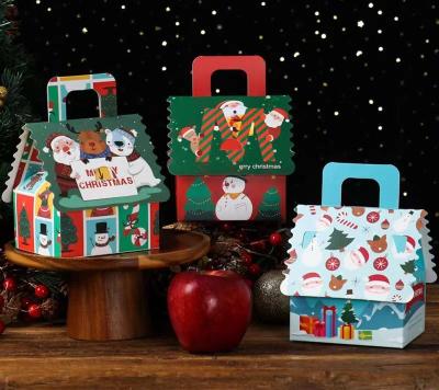 China Custom Apple Paper Gift Box For Christmas Eve With Handle And Festive Design for sale