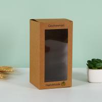 China Custom Kraft Paper Folding Packaging Box With Window Square Printed Box For Tea Cosmetics And Handmade Gifts for sale