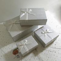 China Silver Luxury Gift Boxes With Lids And Ribbon For Weddings And Premium Products for sale