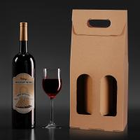 China Eco Friendly Corrugated Wine Gift Boxes Single Double Bottle Portable Handle for sale