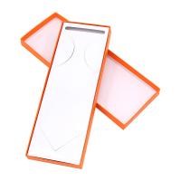 China Rigid Rectangular Gift Box Orange Lid And Base Packaging Box For Ties And Accessories for sale