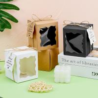 China High End Windowed Kraft Gift Boxes For Candles Aromatherapy Empty Gift Simply Packaging for sale