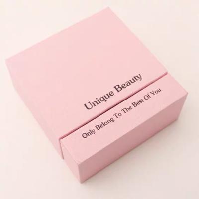 China Pull-Out Hot Stamping Gift Box Drawer Box Grain Texture Earring Jewelry Box for sale