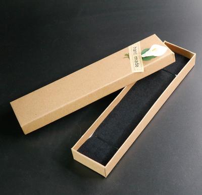 China Kraft Paper Pen Gift Box Eco Friendly Lid And Base Packaging For Stationery Business Gifts for sale