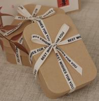 China Creative Kraft Paper Gift Boxes With Ribbon Wedding Favors Cookies Party Packaging Eco Friendly for sale