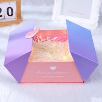China Romantic Double Door Heart Shaped Gift Box Gradient Blue Pink Wedding Favors Box For Valentine'S Day for sale