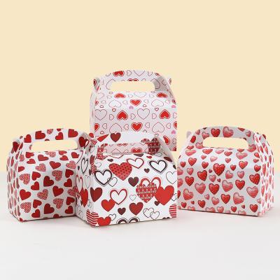 China Dessert Packaging Box Kraft Paper Box Printed Love Handbag Valentine'S Day Gift Box for sale