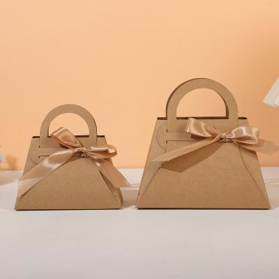China Ribbon Handbag Candy Biscuit Box Customized Graphic Pattern Small Candy Snack Packaging Gift Box for sale