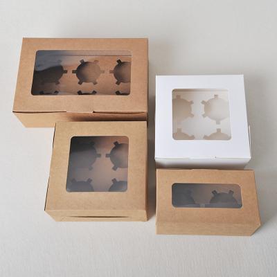 China Cupcake Box Custom 2/4/6 Cups Packaging Box Cake Box Baking Muffin Cup Packaging Box for sale