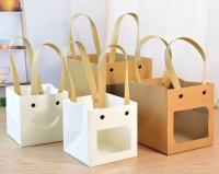 China Smiley Face Square Paper Gift Bags Handle Tote Bags For Kids Gifts Floral Packaging for sale