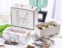 China Rectangular Clear Window Paper Bakery Boxes Flip Top Drawer Style Packaging For Cakes Cookies for sale