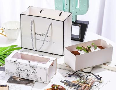 China Rectangular Clear Window Paper Bakery Boxes Flip Top Drawer Style Packaging For Cakes Cookies for sale