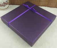 China Custom Large Square Gift Box Purple Rigid Packaging For T Shirts Albums A4 Books Frames for sale