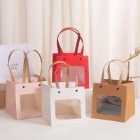 China Creative Kraft Paper Bag Smiley Face Flowers White Card Handbag Baking Cake Dried Fruit Snack Packaging Bag for sale