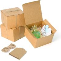 China Premium Kraft Square Gift Boxes Large Eco Friendly Packaging With Twine Tags Elegant Customizable for sale