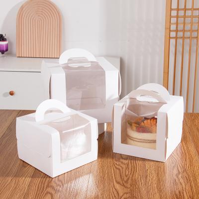 China Birthday Cake Box With Clear Window Handle Premium White Pastry Packaging For Gifting Parties for sale