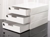 China A4 Kraft Paper File Organizer Box Multi Layer Desktop Drawer Storage For Office Home Corrugated Packaging for sale