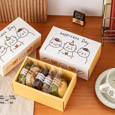 China Cute Cartoon Drawer Gift Box Set Snowflake Cookies Scones Madeleine Packaging With Happiness Day Design for sale