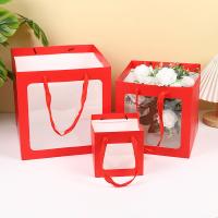 China Elegant Window Gift Bags Set Premium Tea Cosmetic Packaging With Floral Design  Customizable Logo for sale