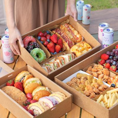 China Disposable Kraft Paper Lunch Box for Camping Picnic Desserts for sale