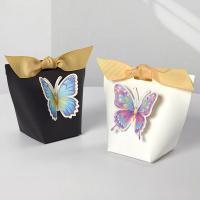 China Elegant European Wedding Favor Box with Floral Lace and 3D Butterfly for sale