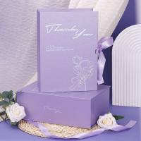 China Custom Purple Tulip Book Shaped Gift Box Ecofriendly Packaging for sale
