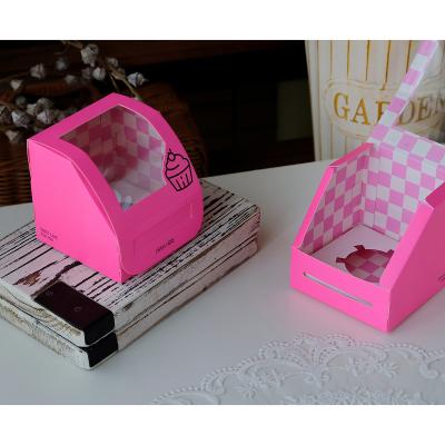 China Customizable Colorful Cupcake Packaging Box with Window for sale