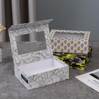 China White Square Magnetic Flip Top Gift Box with Transparent Window for sale