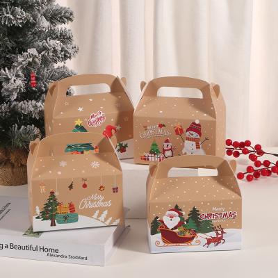 China Custom Printed Christmas Gift Box with Twisted Paper Handle for sale