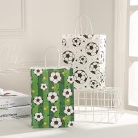 China Custom Football Printed Kraft Paper Gift Bag with Twisted Handle for sale