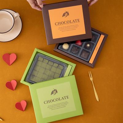 China 9 Grid Chocolate Truffle Box with Lid Custom Logo for sale