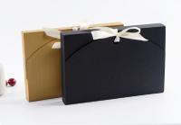 China Custom Gold Black Luxury Gift Box with Satin Ribbon for sale