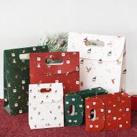 China Custom Printed Christmas Gift Bags Kraft Paper Flip Top for sale