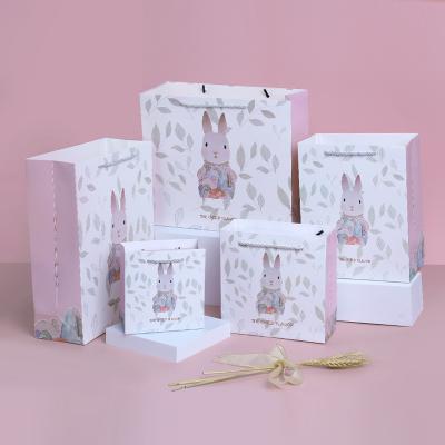 China Custom Rabbit Gift Bags with Rope Handles - Pastel Floral Design for sale