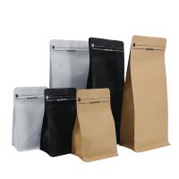 China Custom Logo Stand Up Coffee Bags Kraft Resealable Pouches for sale