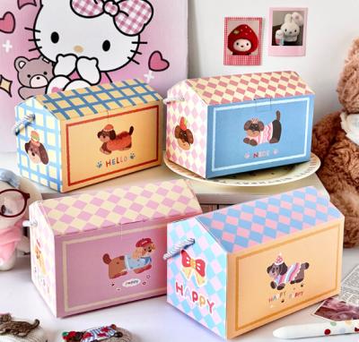 China Dog Themed Pastel Gift Box with Handle for Cookies Scones for sale