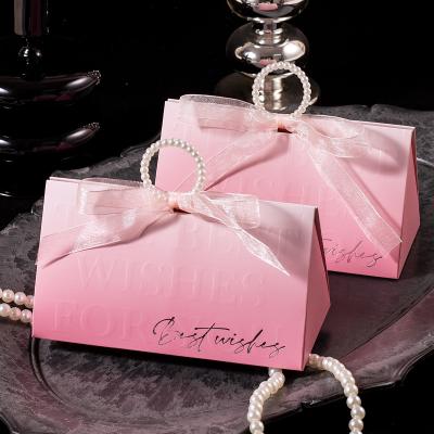 China Custom Rose Gold Wedding Favor Box with Logo for sale