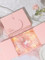 China Custom Heart Cutout Pink Gift Box with Branding Option for sale