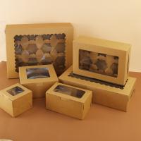 China Custom Window Cupcake Box Kraft White Cardboard with Tray for sale