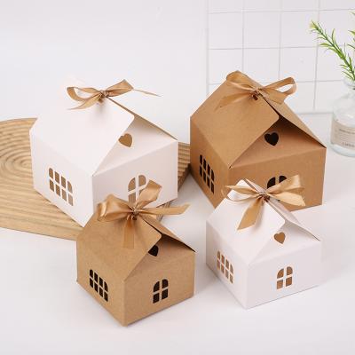 China Custom Kraft Paper Bow Window House Snack Box for sale