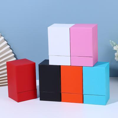 China Cosmetic Gift Box With Top And Bottom Cover Aromatherapy Candle Gift Box Packaging Perfume Cosmetics White Card Packaging Box for sale