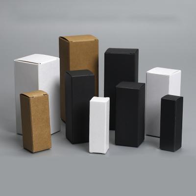 China Custom Small Paper Boxes White Cardboard  Kraft Black Cardboard For Essential Oil Bottles Packaging for sale