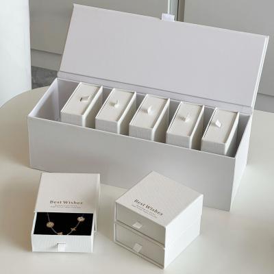 China Magnetic Book Style Jewelry Box Premium Gift Packaging Large Capacity Display Case for sale
