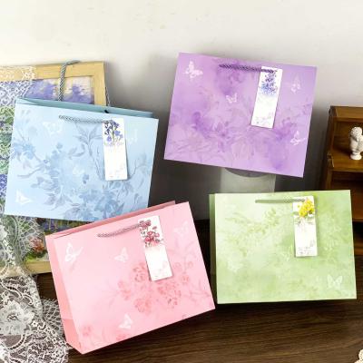 China Butterfly Gift Bag Thickened Birthday Packaging Processing Bag Graduation Gift Handbag Simple Shopping Bag for sale