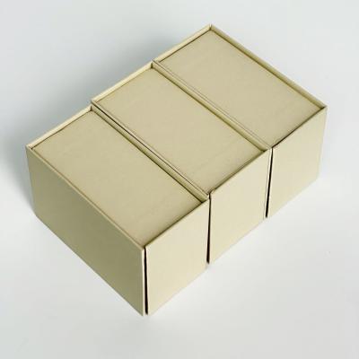 China Minimalist Magnetic Flip Top Gift Box Premium Beige Cosmetic Jewelry Packaging for sale