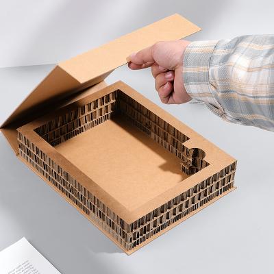 China Honeycomb Book Shaped Gift Box Premium Magnetic Flip Top Packaging Eco Friendly Recycled Paper for sale
