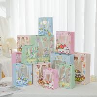 China Cartoon Cute Gift Packaging Bag Birthday Cake Gift Bag Transparent Window Handbag Children'S Holiday Gift Bag for sale