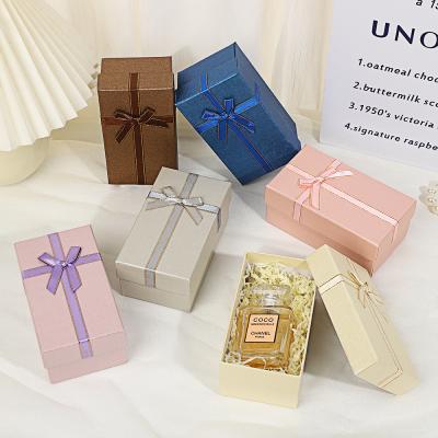 China Elegant Gift Box Set Long Rectangular Satin Bow Packaging Wedding Engagement Favors Luxury Perfume Boxes for sale