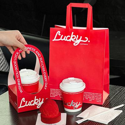 China Coffee Cup Carrier Custom Printed Takeout Drink Holder Bulk Disposable Hot Cold Beverage Tray for sale