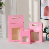 China Simple Flip-Top Kraft Paper Gift Box With Window Gift Bag Creative Candy Packaging Paper Bag for sale